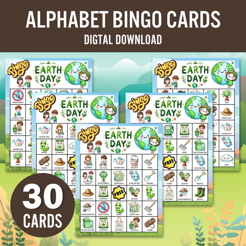 Earth Day Bingo Game Printable, Eco Friendly Bingo Cards, Classroom ...