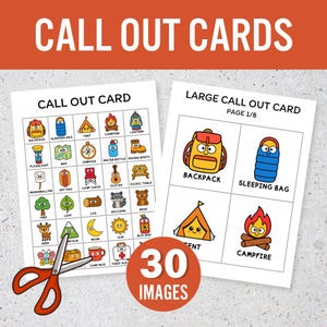 Camping Bingo Game for Kids Printable – 30 Cute Cards + Call Outs ...