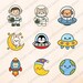 Cute Space Clipart PNG Set, 30 Kawaii Astronaut Alien Moon Elements ...