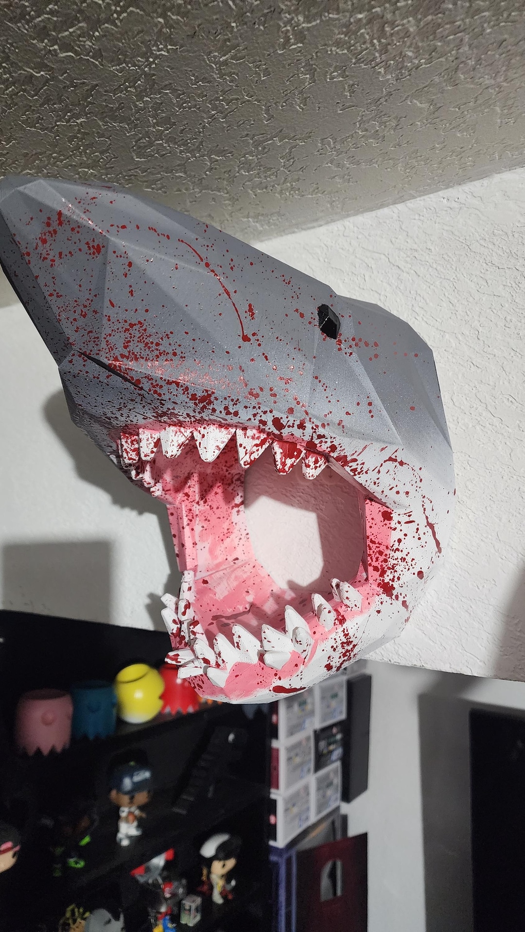 Low Poly 3D Printed Shark Head With Mounting Bracket - Etsy