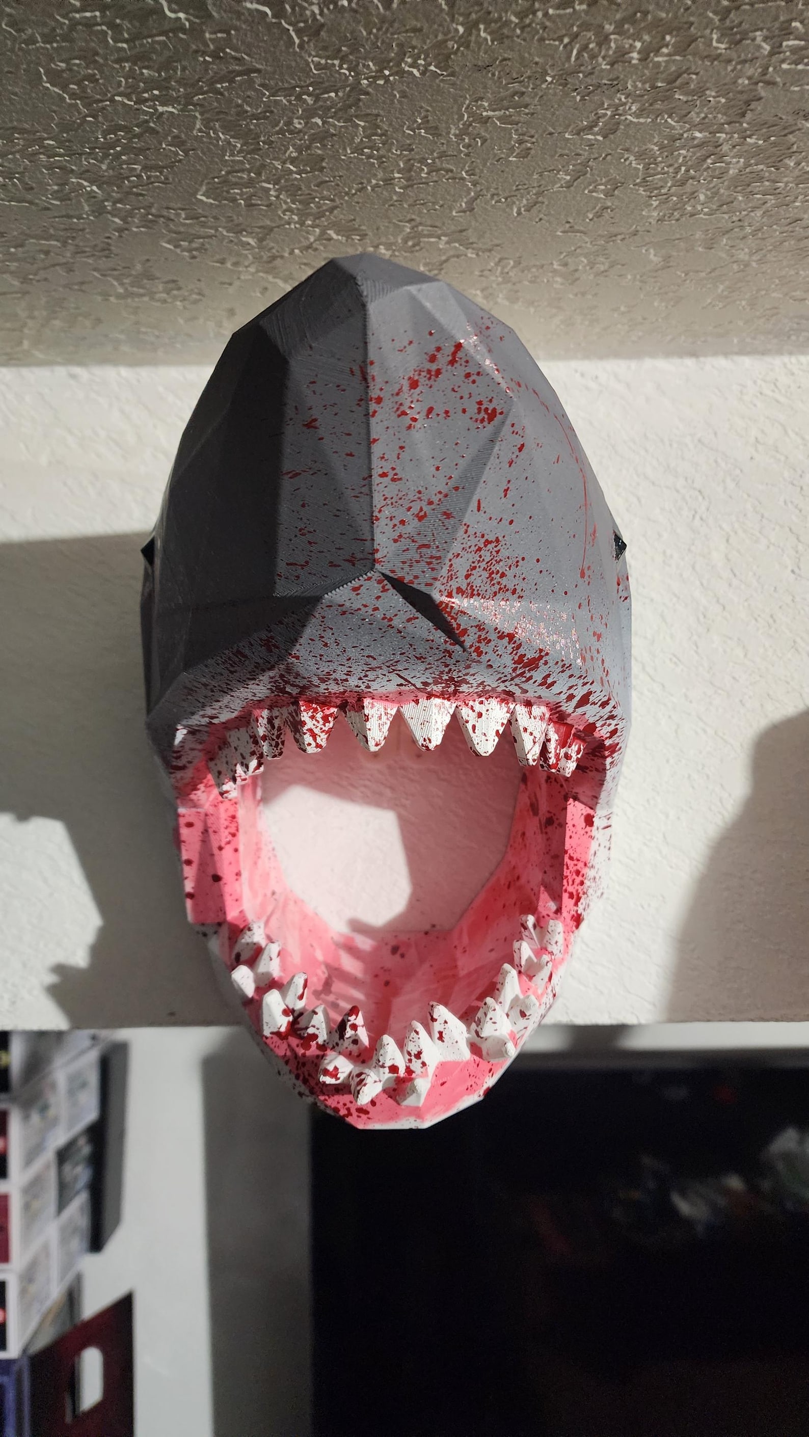 Low Poly 3D Printed Shark Head With Mounting Bracket - Etsy