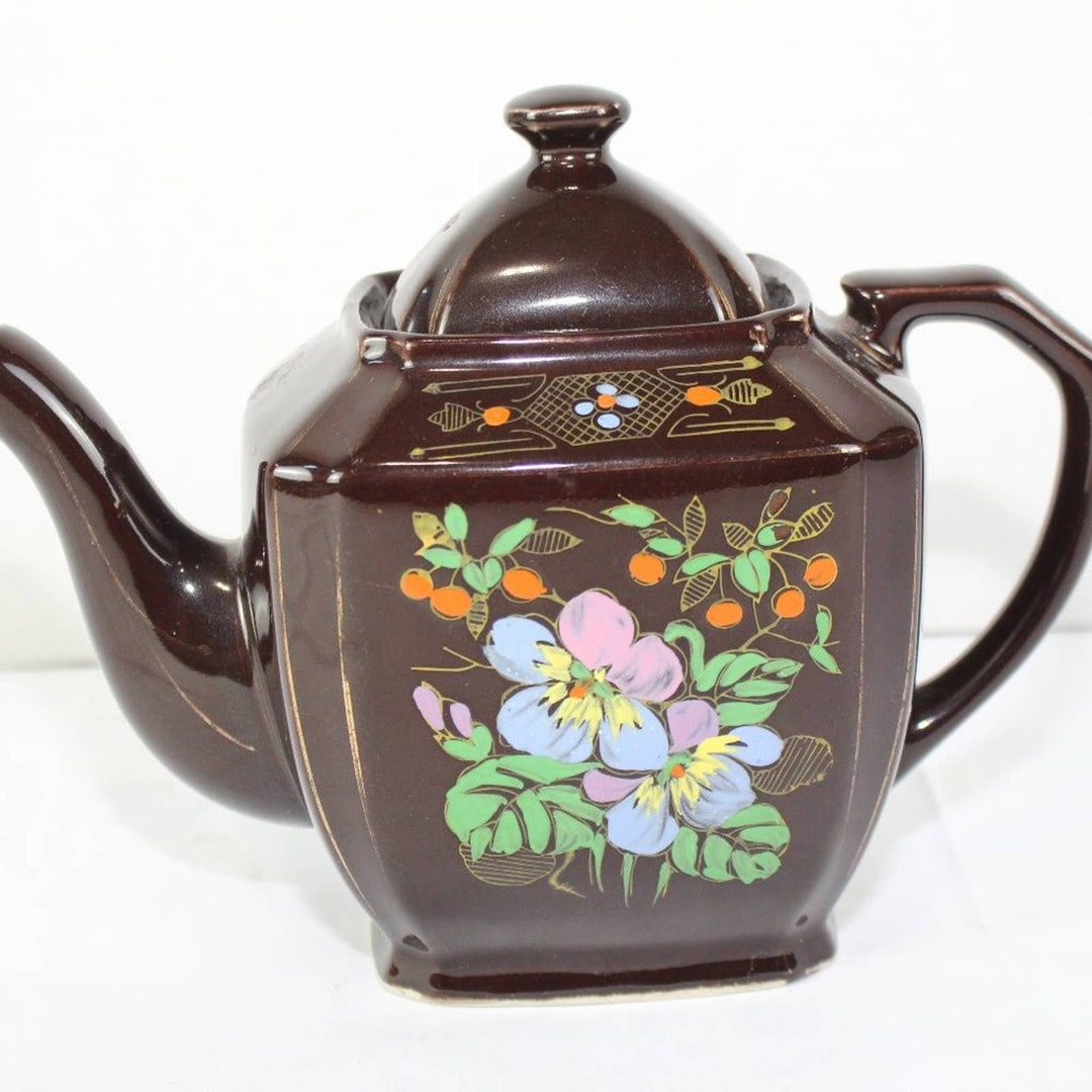 Dark Brown Tea Pot - Etsy
