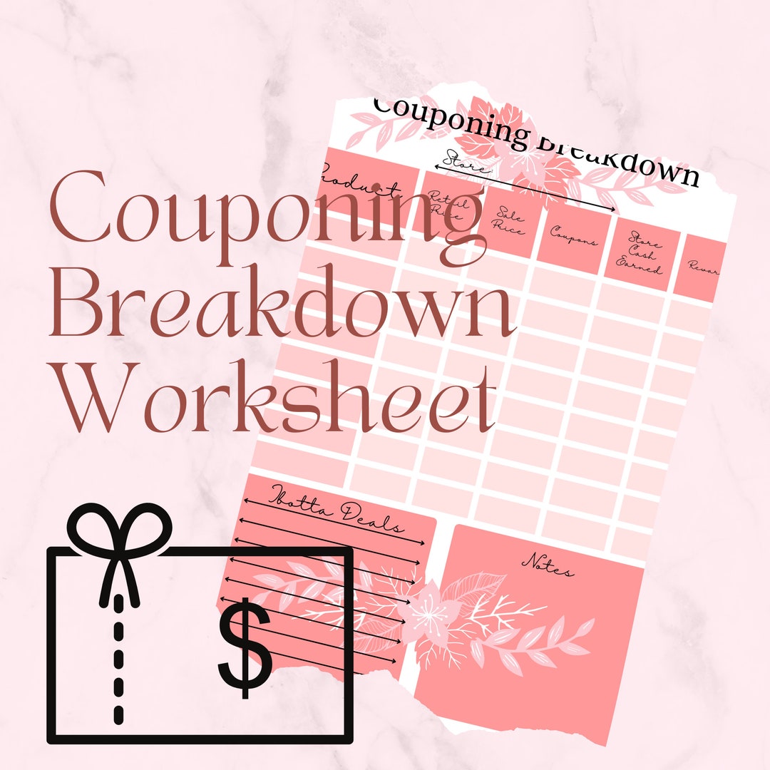 Couponing Breakdown Worksheet - Etsy