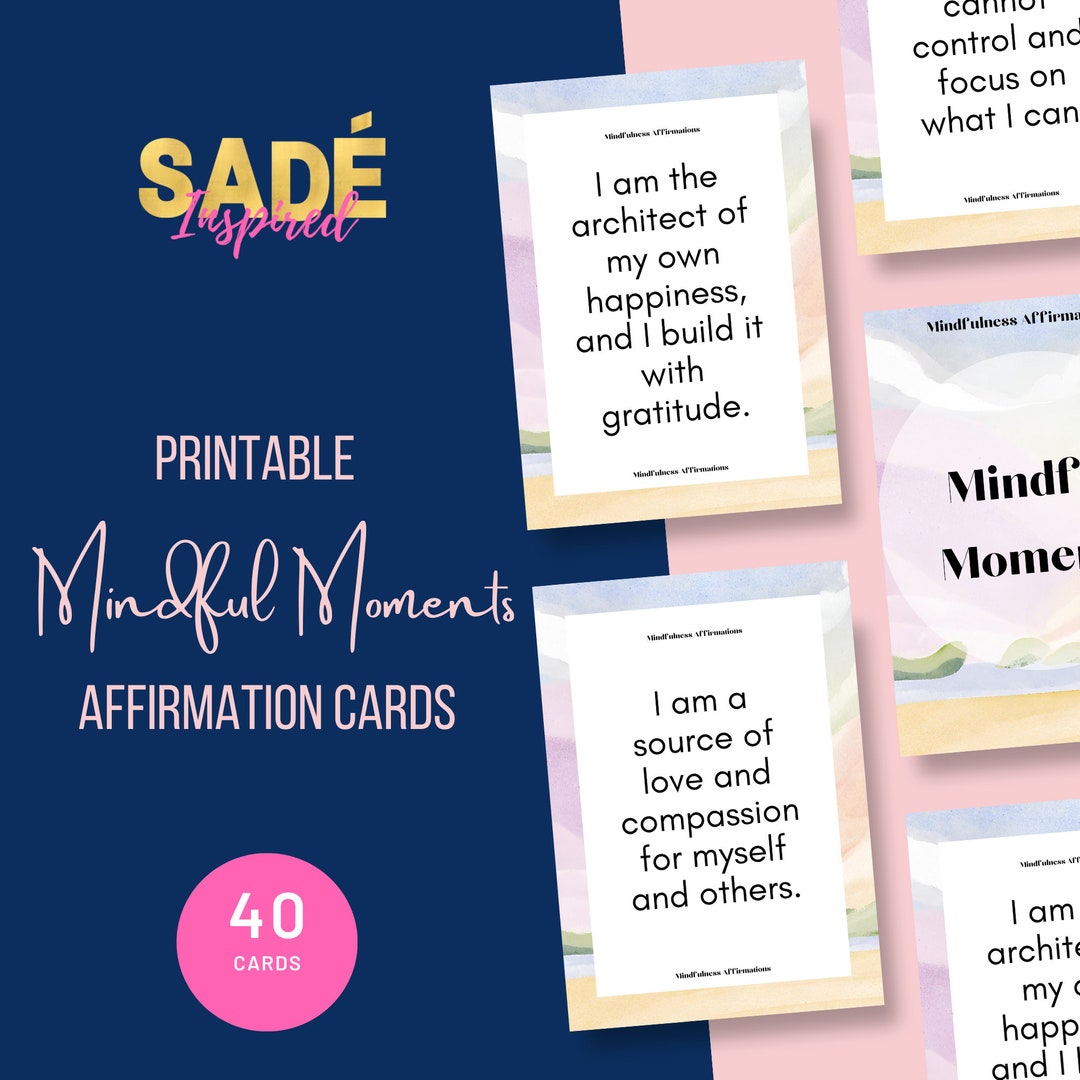 Printable Mindful Moments Affirmation Cards Cultivate Inner Peace and ...