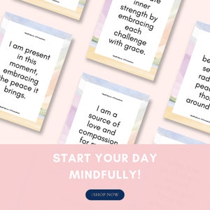 Printable Mindful Moments Affirmation Cards Cultivate Inner Peace and ...