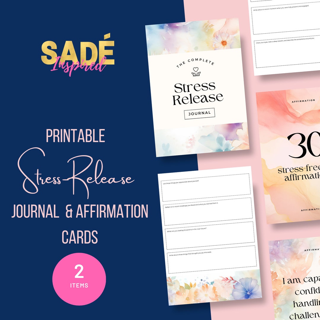 Stress-release Journal & Affirmation Cards: Find Tranquility and Joy ...