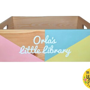 Stackable Storage Book Crates Personalised CHOOSE YOUR COLOURS Playroom ...