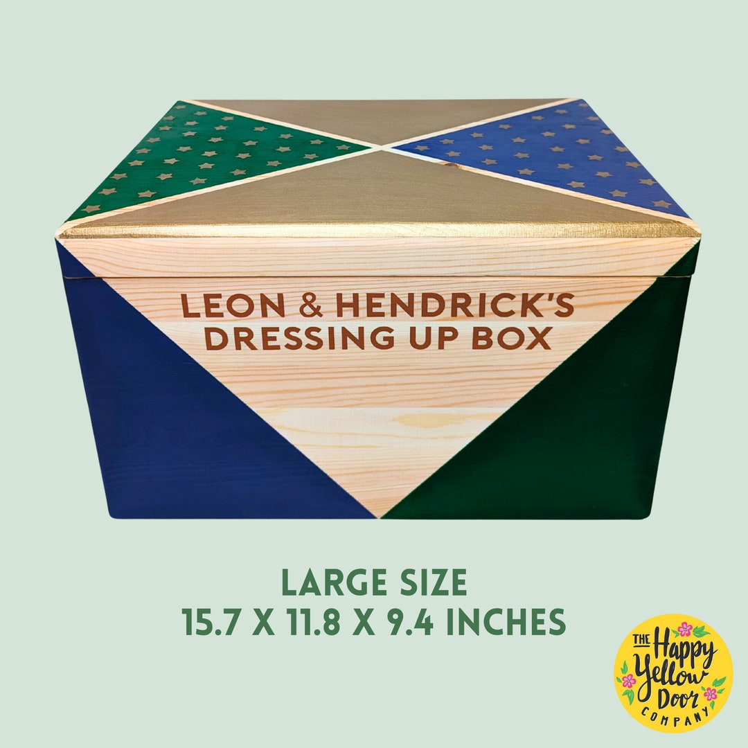 Personalised Stars Dressing up Box – Hand Painted Wooden Costume Chest ...