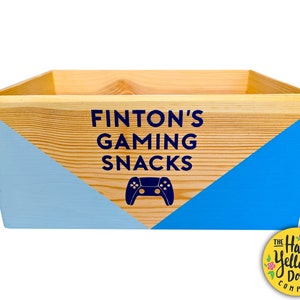 Gaming Snack Crate Personalised Gamer Gift CHOOSE YOUR COLOURS Storage ...