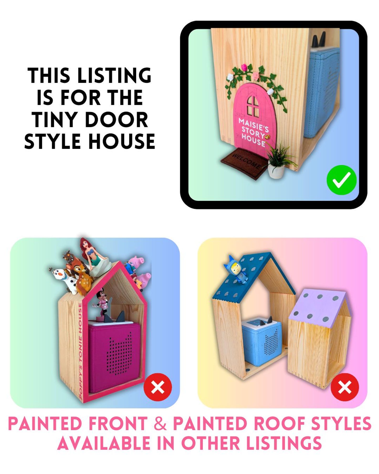 Tonie Character House Fairy Door Stand Holder Shelf CHOOSE YOUR COLOURS ...