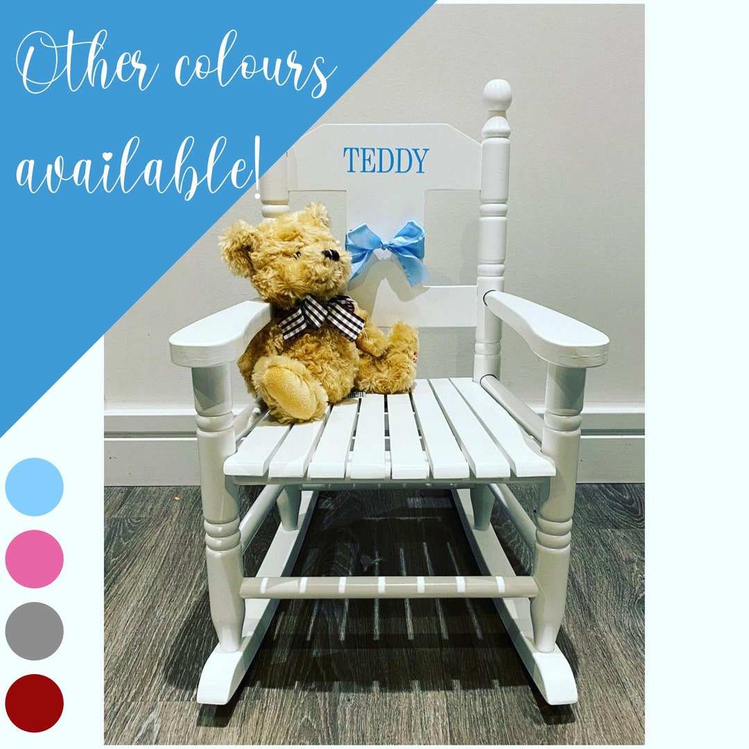 Personalised , Children's Wooden Rocking Chair. Nursery, Birthday ...