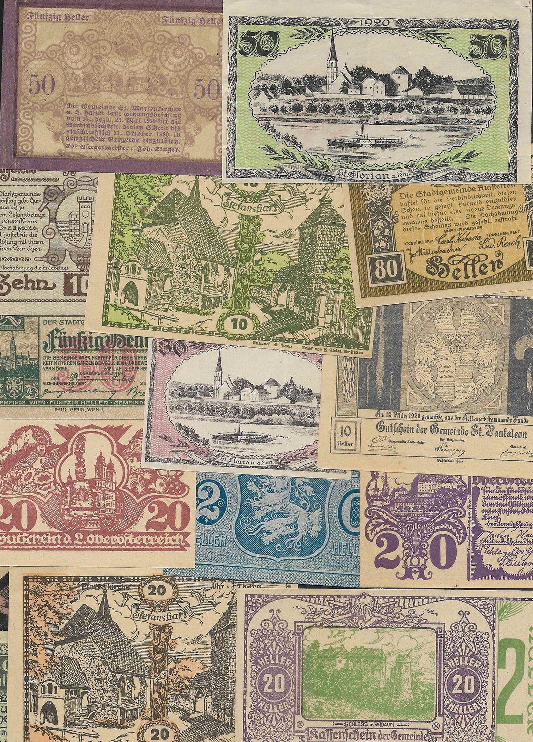Pack of 15 Different Notgeld Austria Emergency Money WWI - Etsy