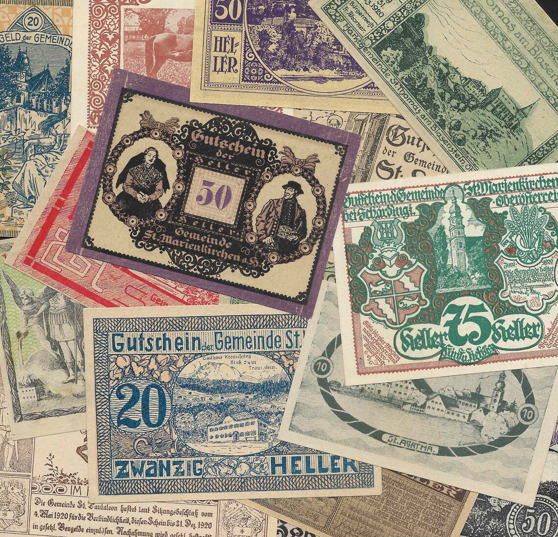 Pack of 15 Different Notgeld Austria Emergency Money WWI - Etsy