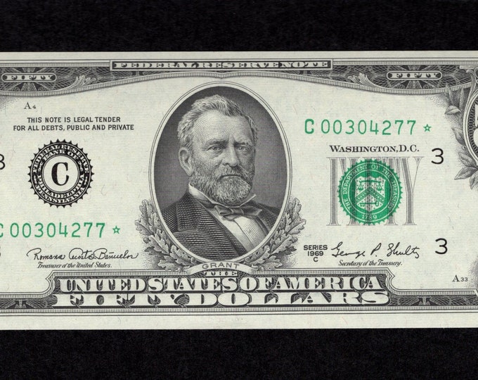 Star Note - 50 Dollar 1969C FRN Star - Federal Reserve Note ...