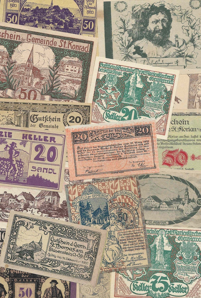 Pack of 15 Different Notgeld Austria Emergency Money WWI - Etsy