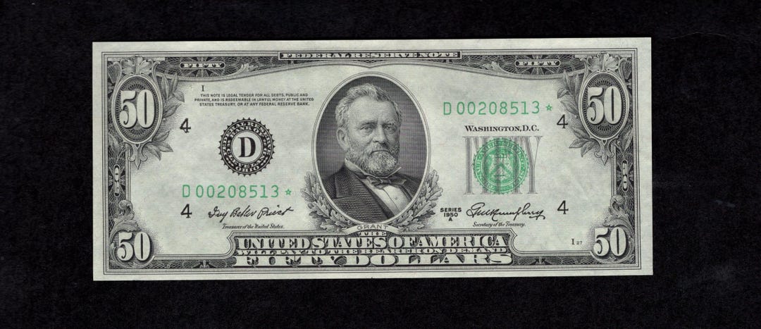 Star Note - 50 Dollar 1950A FRN Star - Cleveland District - Federal ...