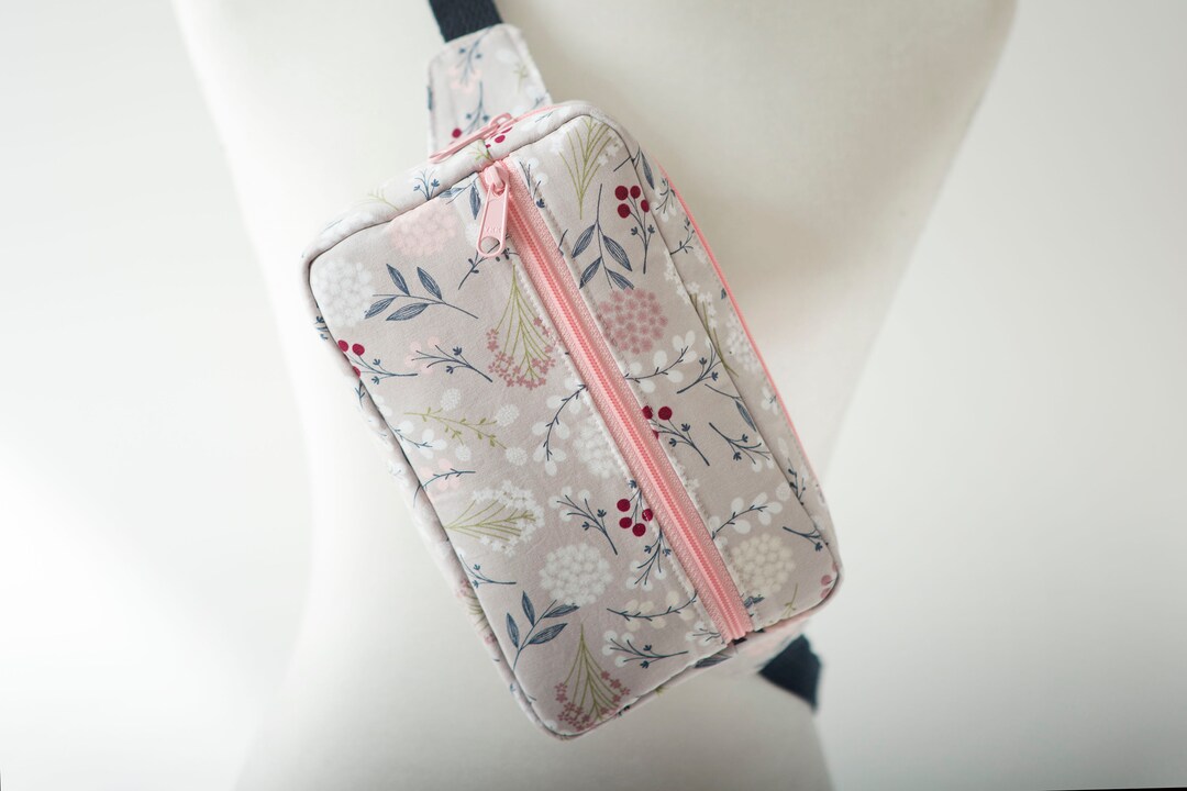 Gray Fanny Pack, Gray Pink Floral Fanny Pack, Gray Floral Bum Bag ...