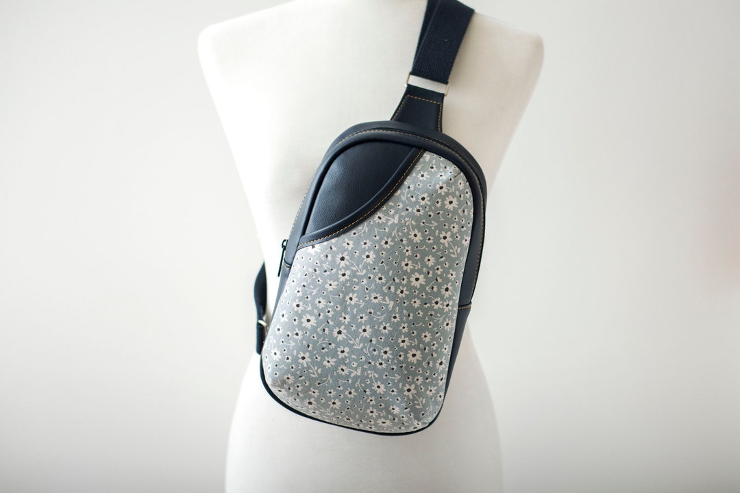 Small Crossbody Bag. Blue Mini Backpack. the Rosie Sling. Vinyl Vegan ...