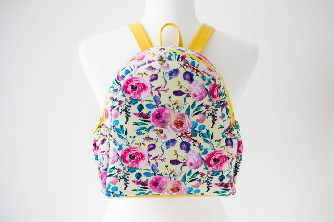 The Minni Mini Sized Backpack. Yellow Floral Mini Backpack. Floral Mini ...
