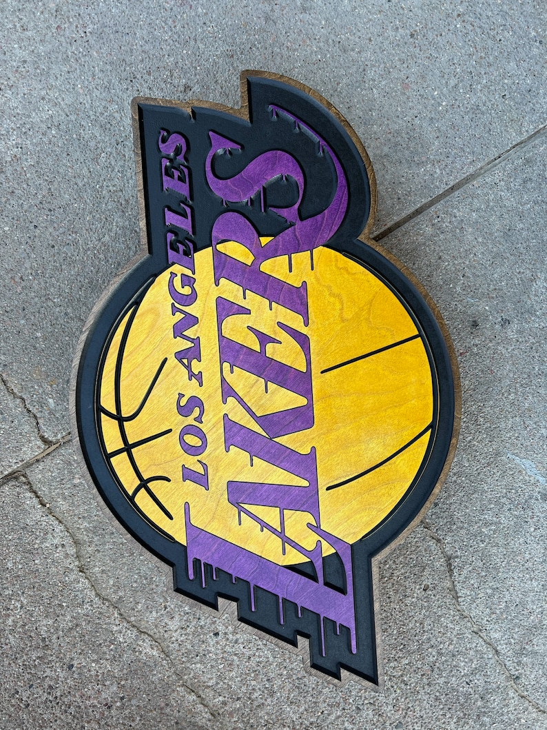 LA Lakers Wood Sign - Etsy