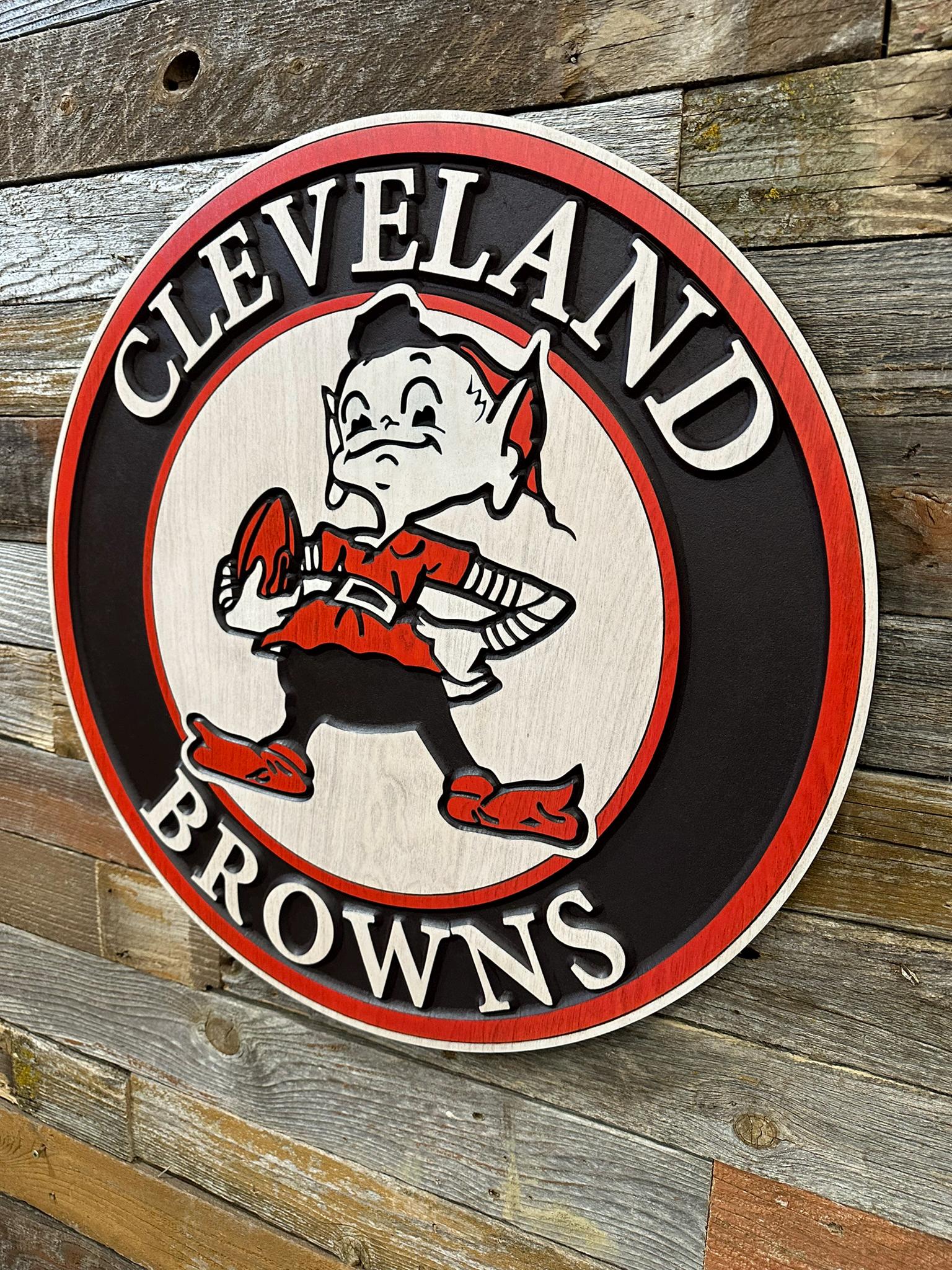 Cleveland Browns 3d Wooden Sign - Etsy