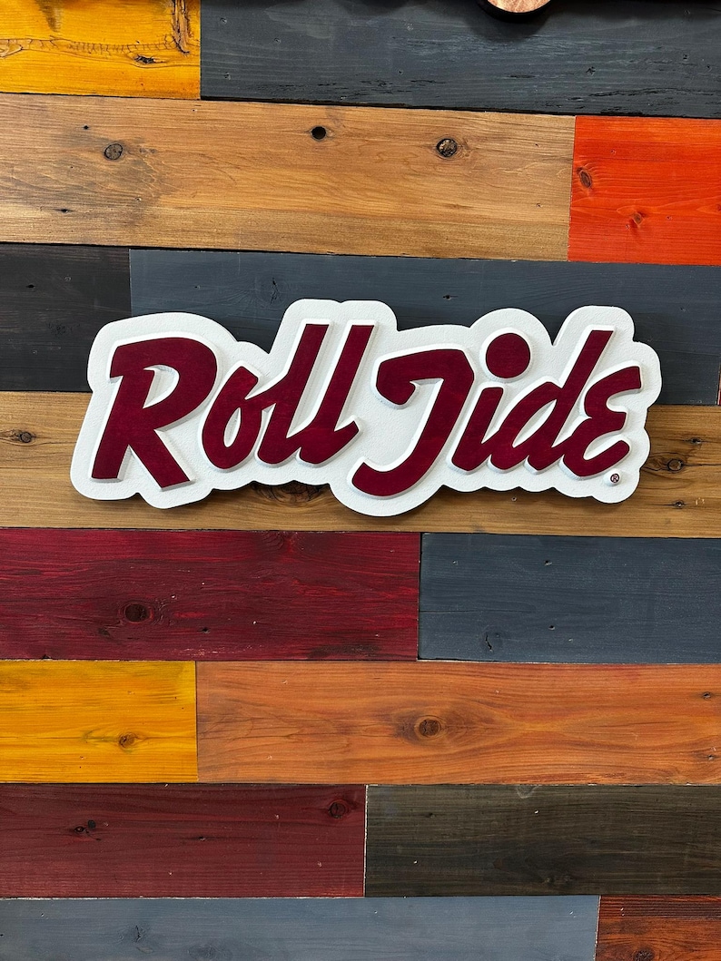 Alabama Roll Tide 3D Wood Sign - Etsy