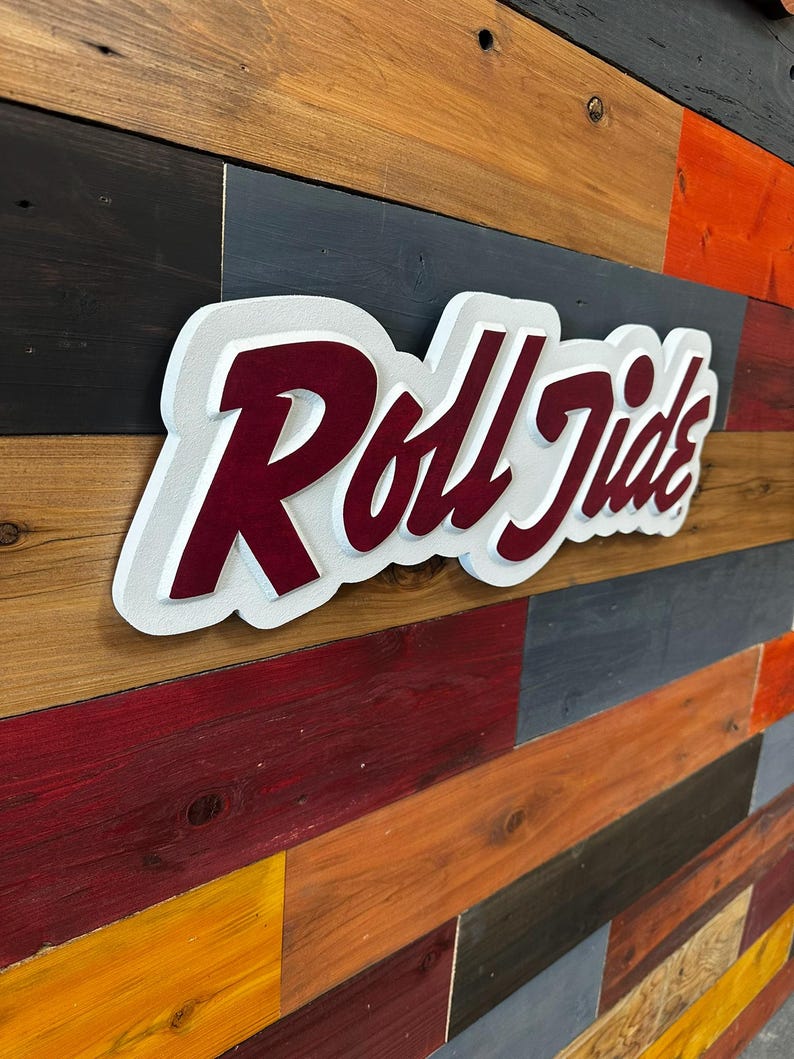 Alabama Roll Tide 3D Wood Sign - Etsy
