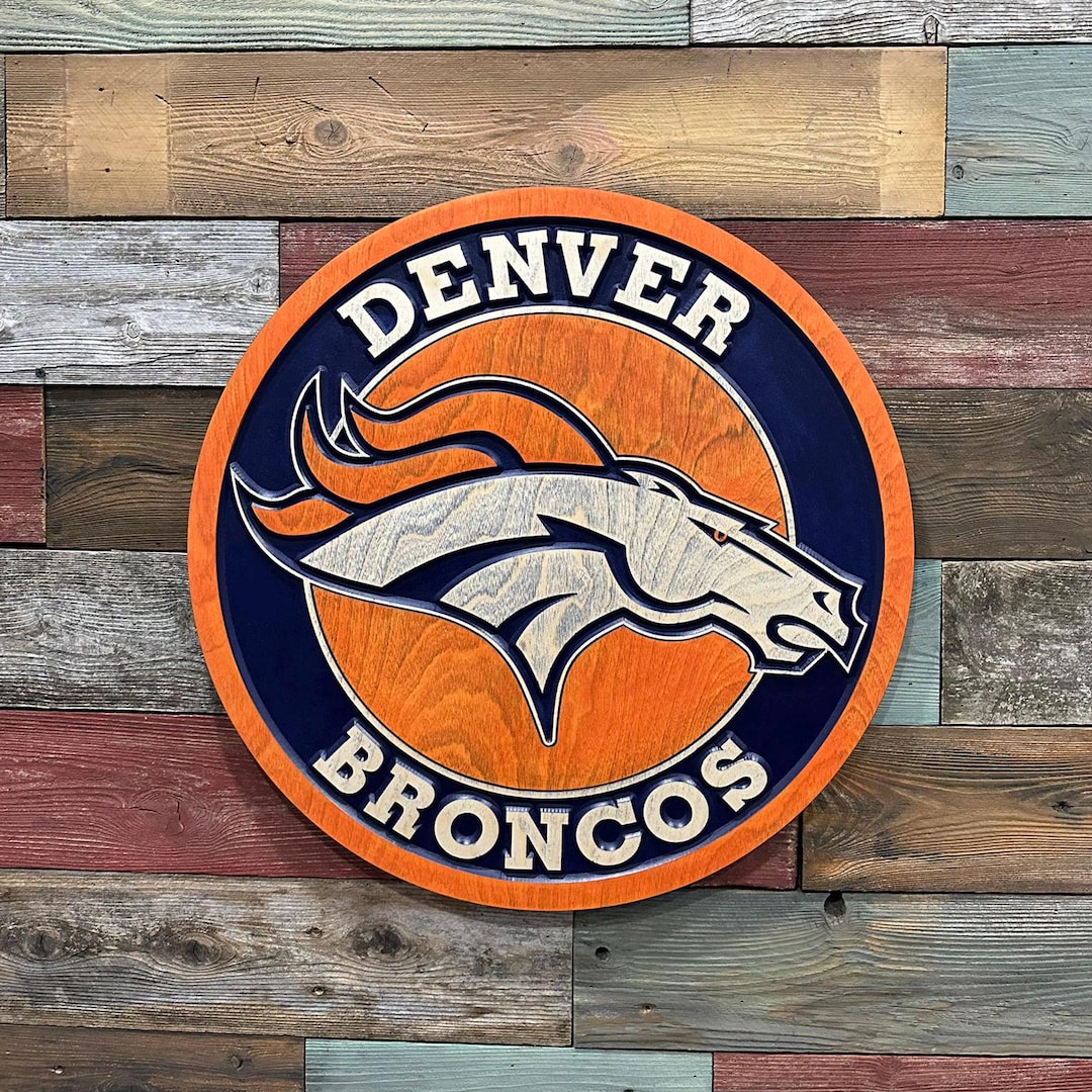 Denver Broncos 3D Wood Sign Round - Etsy