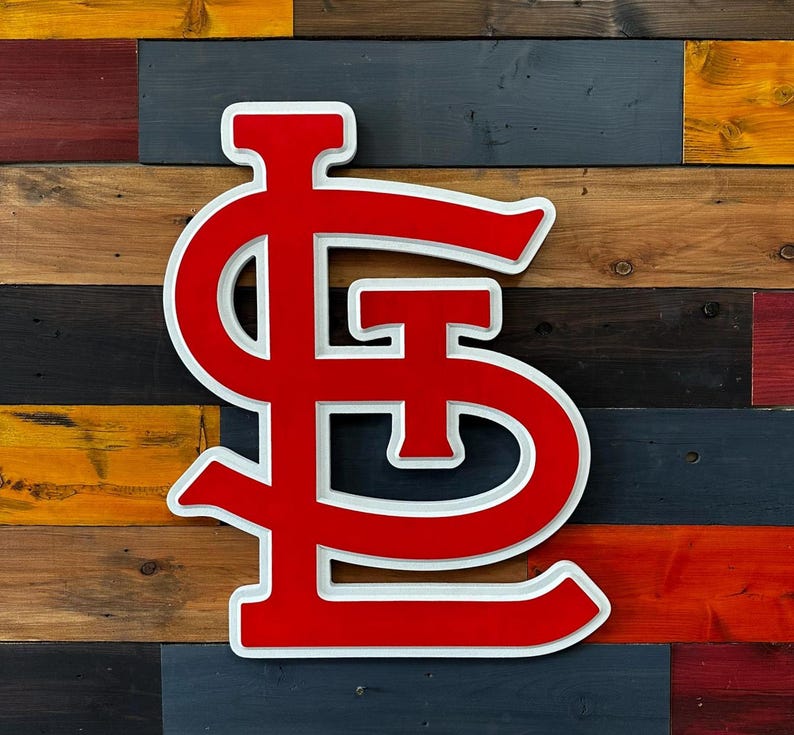 St. Louis Cardinals STL Scripts 3D Wood Sign Logo - Etsy