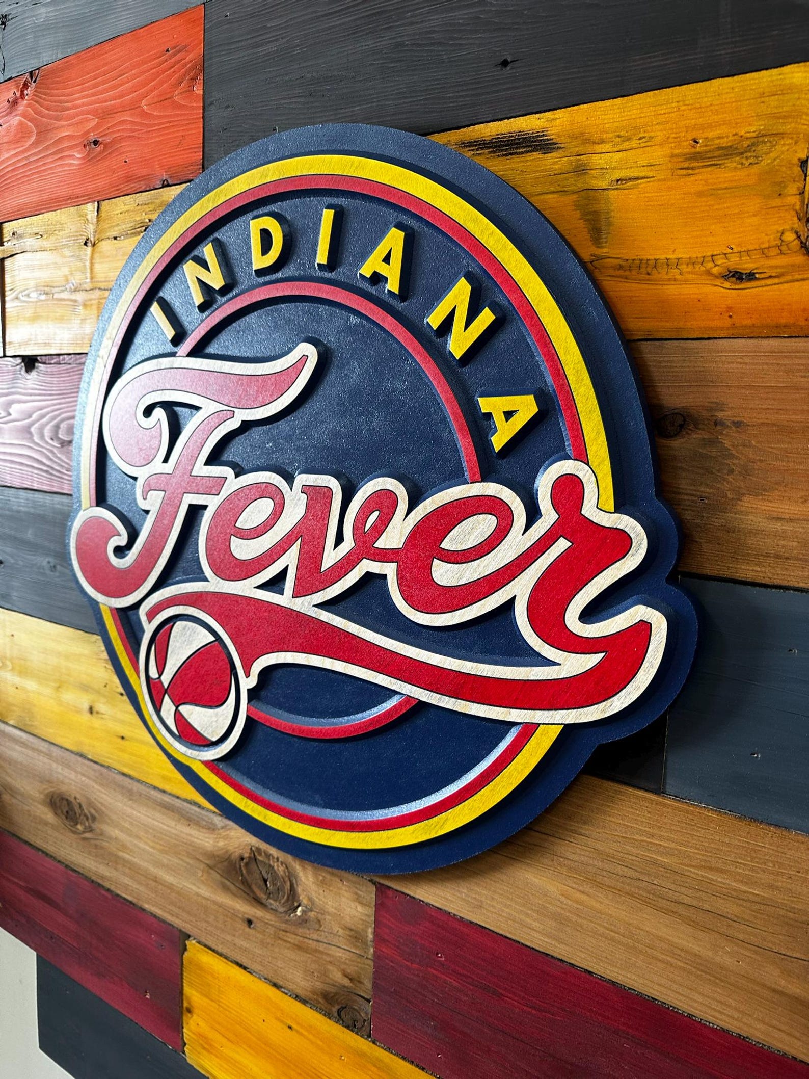 The Indiana Fever 3-D Wood Sports Art - Etsy