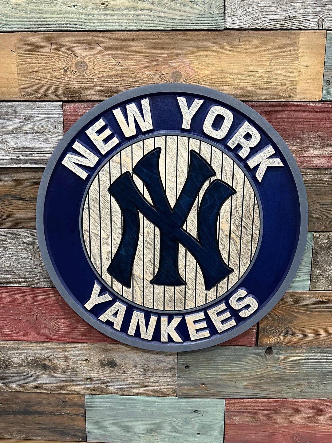 New York Yankees 3D Wood Sign - Etsy