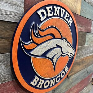 Denver Broncos 3D Wood Sign Round - Etsy