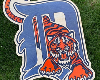 3 Layer Detroit Tigers Mirrored Sign - Etsy
