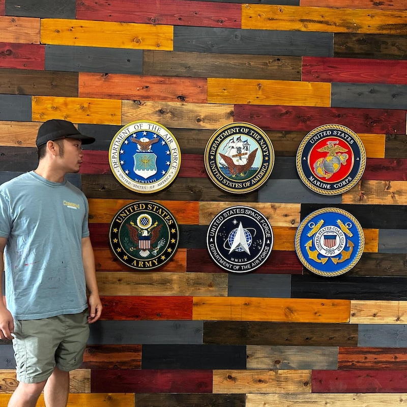 Military Red Wood Plaque - Etsy UK