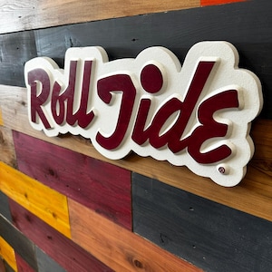 Alabama Roll Tide 3D Wood Sign - Etsy