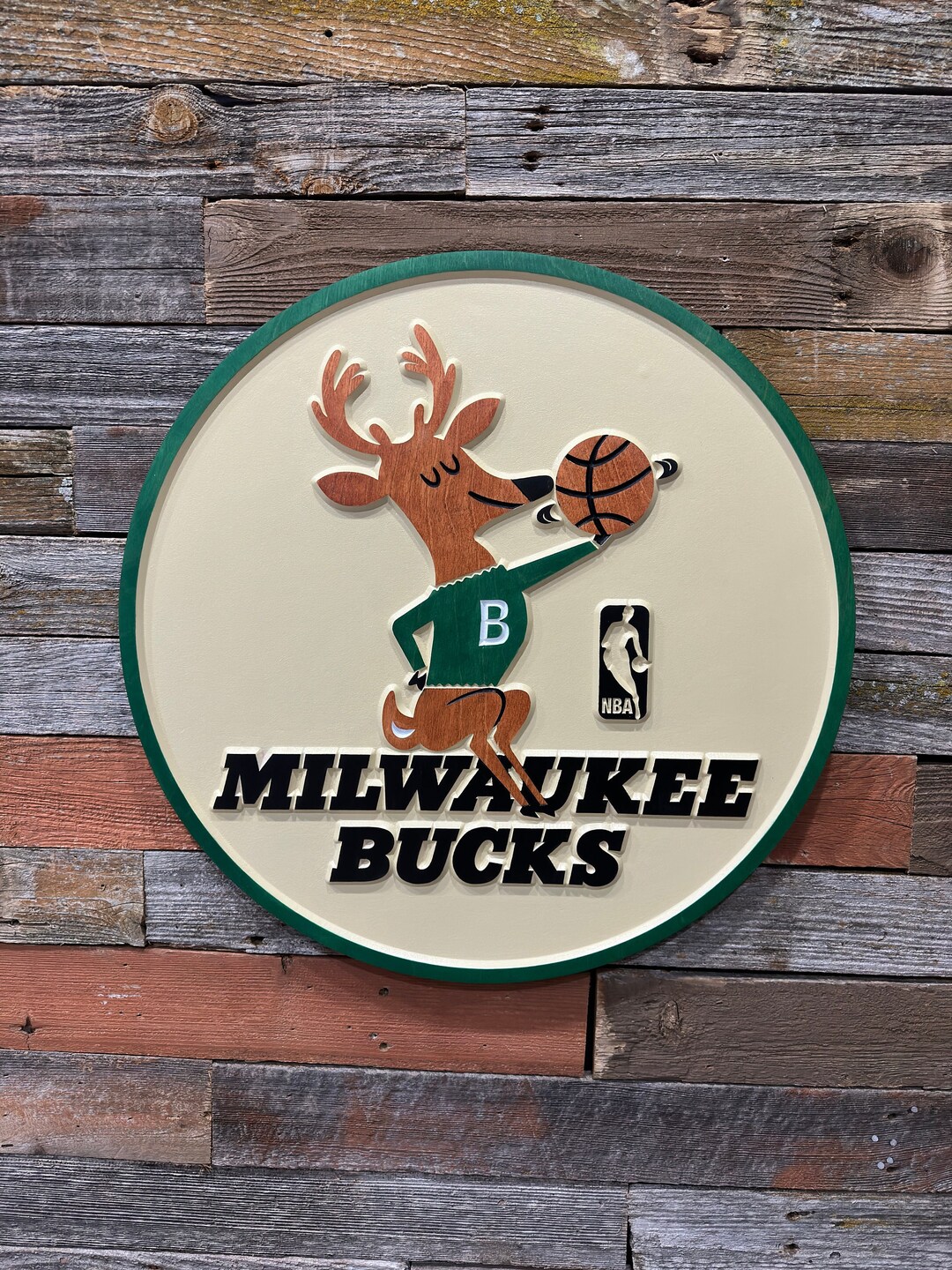 Milwaukee Bucks Classic 3D Wood Sign - Etsy
