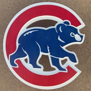 Chicago Cubs 3D Wooden Sign - Etsy