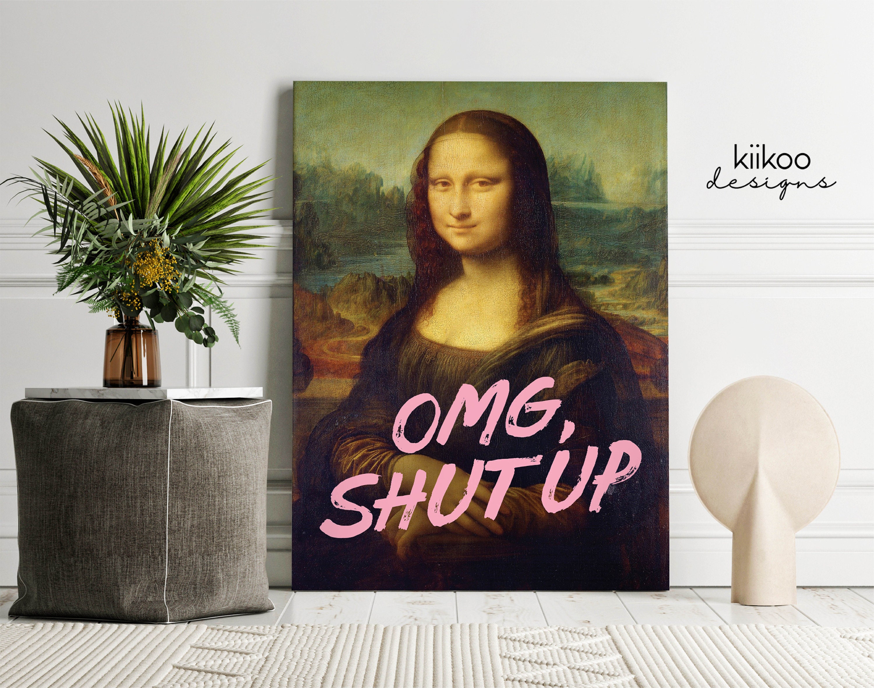 Altered Famous Painting. Mona Lisa Poster. Trendy Wall Art Print. Funny ...
