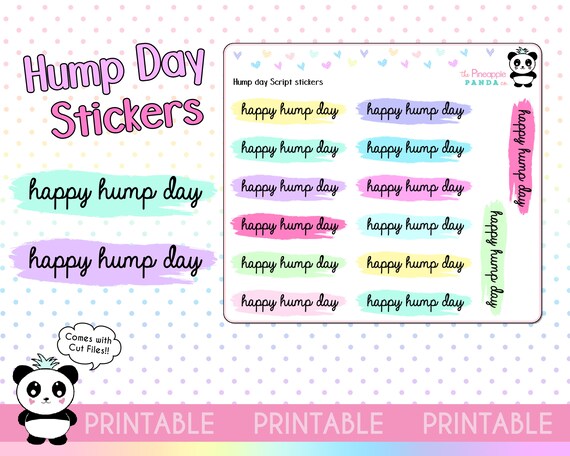 PRINTABLE Hump Day Snarky Script Planner Stickers Hobo | Etsy