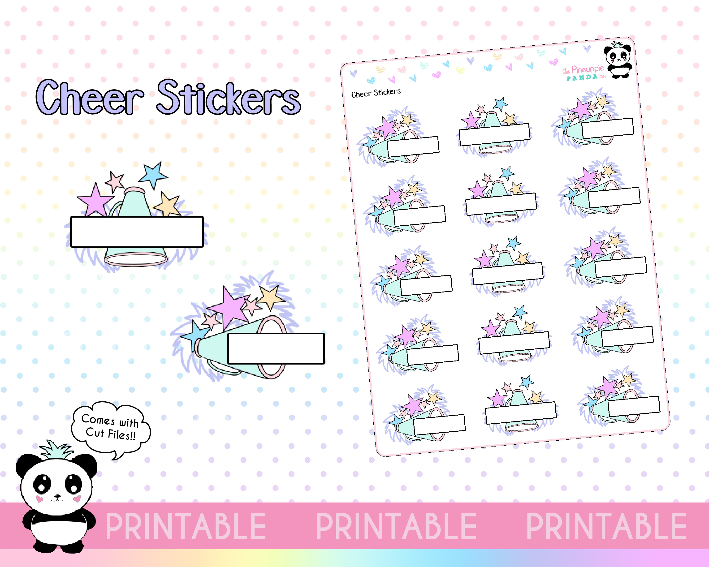 PRINTABLE Cheer Practice Game Day - Printable Planner Stickers - Hobo ...