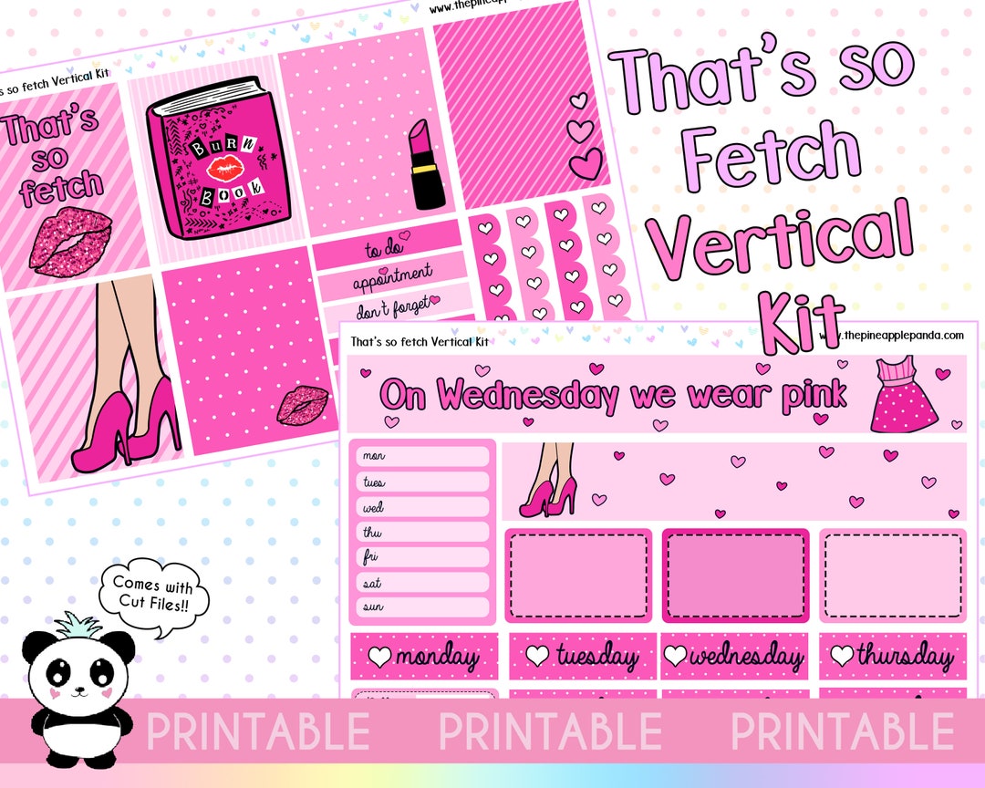 PRINTABLE Mean Girls That's so Fetch - Vertical Kit Happy Planner ...