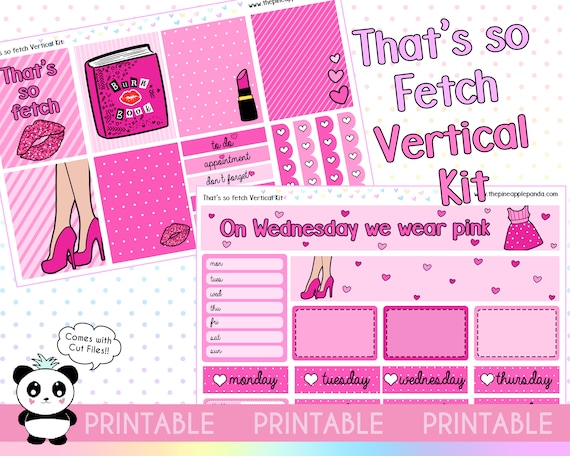 PRINTABLE Mean Girls That's so Fetch Vertical Kit Happy | Etsy