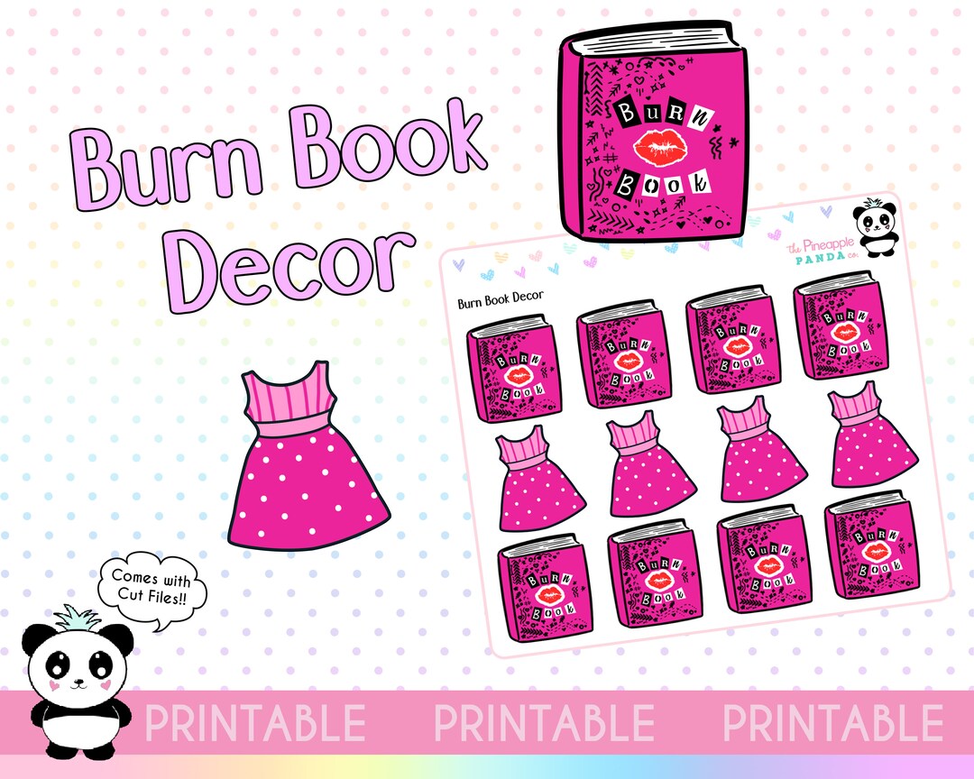 PRINTABLE Burn Book Mean Girls - Planner Stickers Halloween - Hobo ...