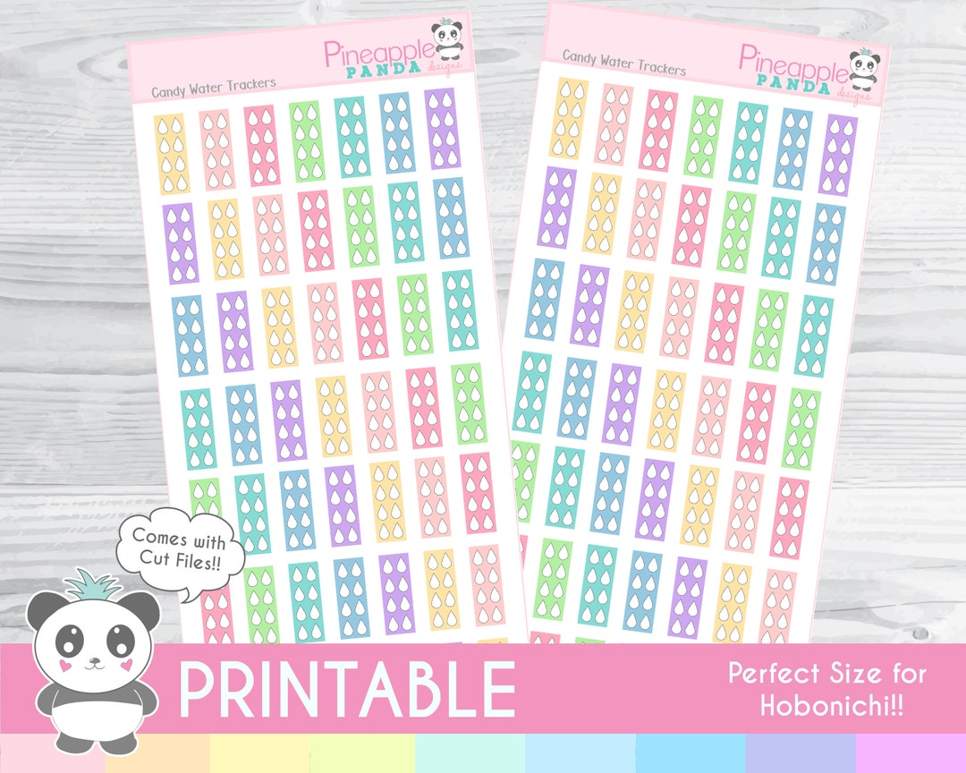 Candy Water Trackers Printable Planner Stickers Hobo Weeks Hobonichi ...