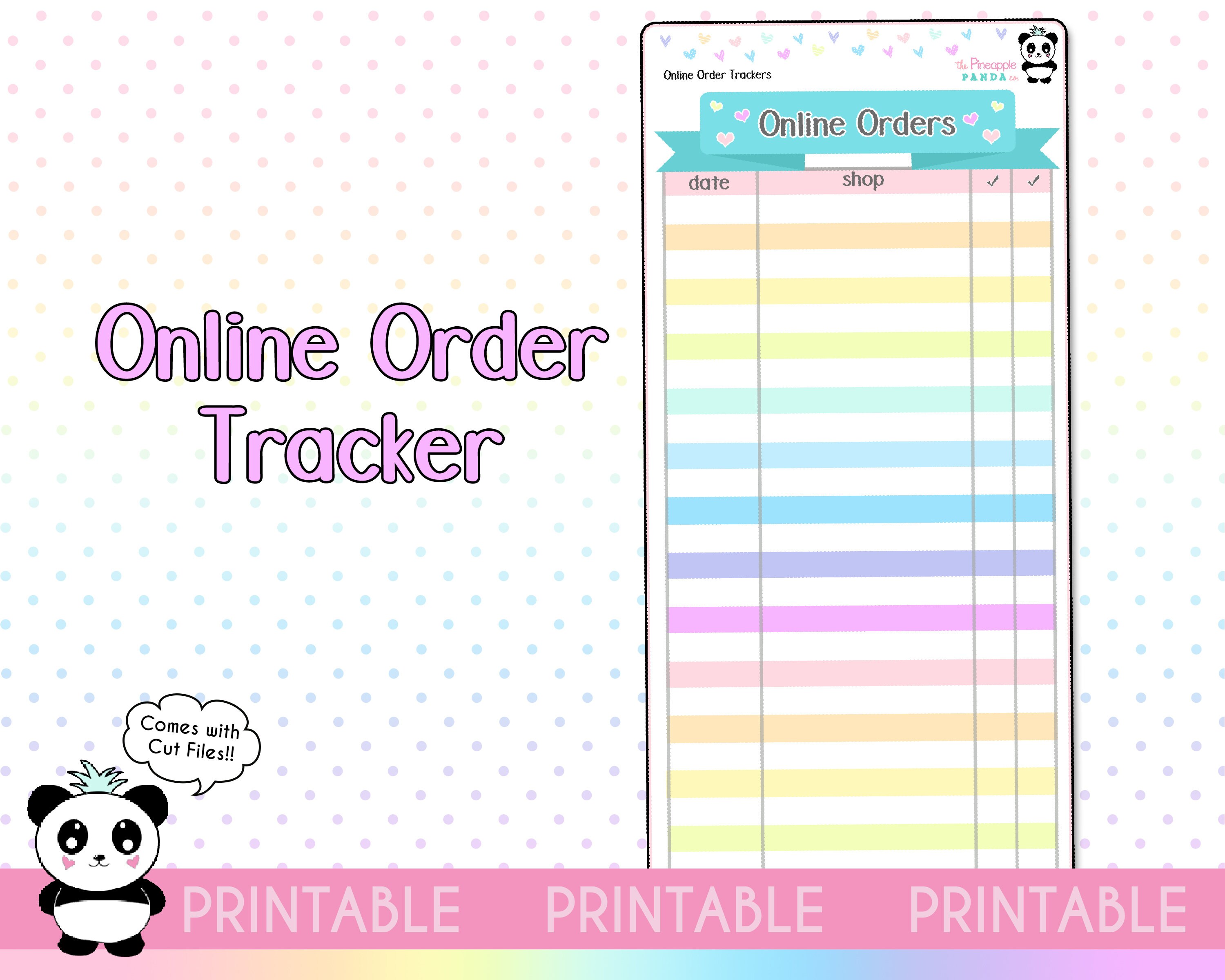 PRINTABLE Online Order Tracker Planner Insert Stickers | Etsy