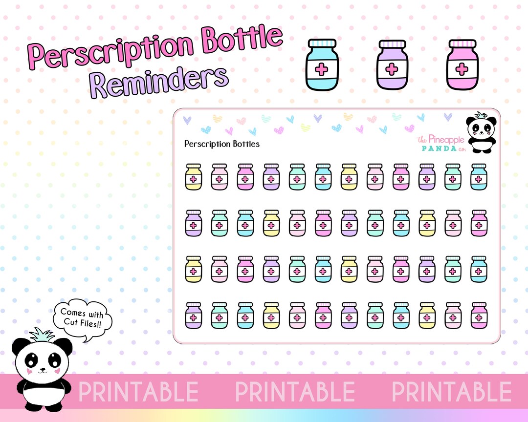 PRINTABLE Prescription Bottle - Planner Stickers - Hobo Weeks Hobonichi ...
