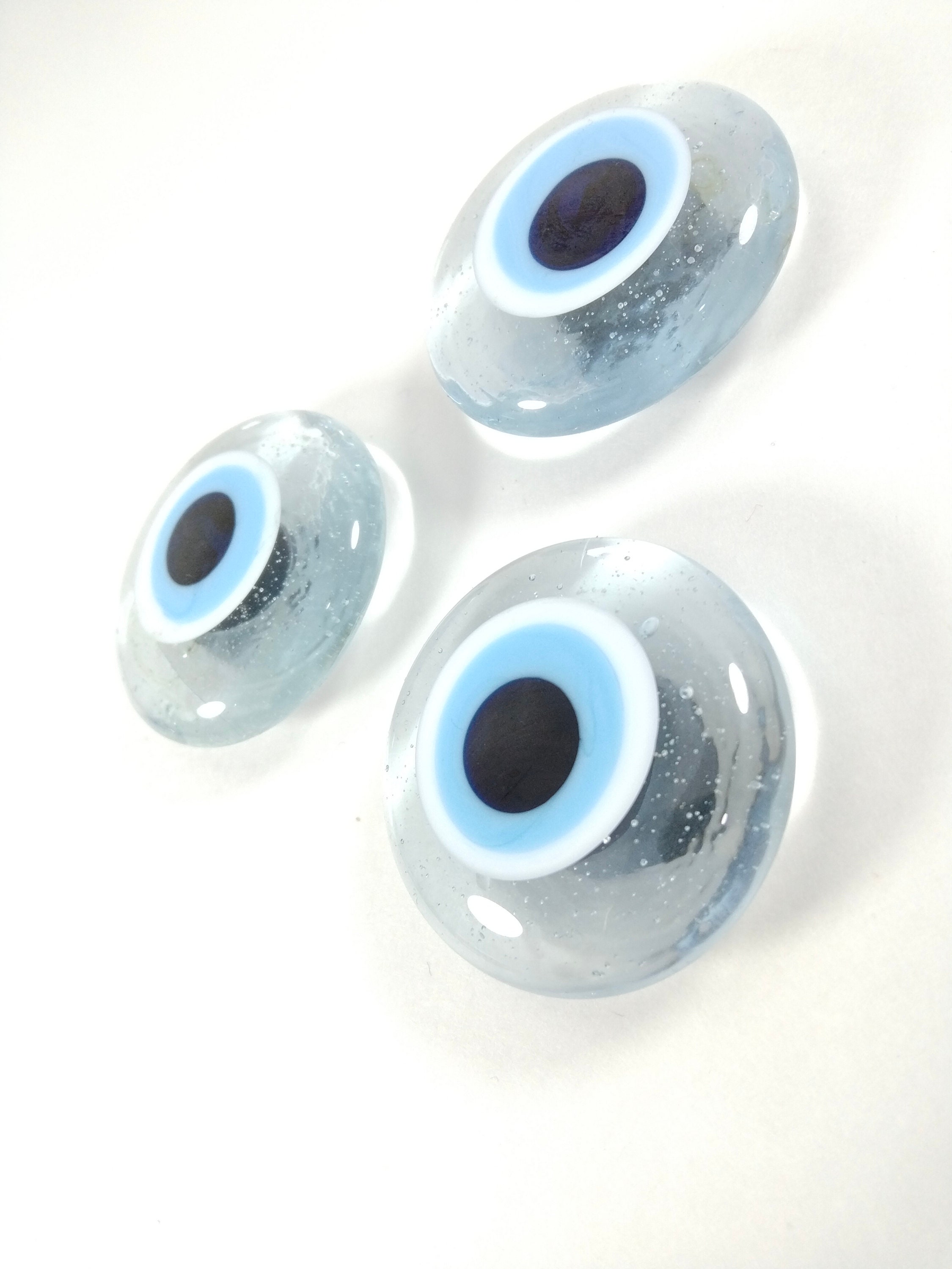 Transparent Evil Eye Glass Magnets, Turkish Handmade Amulet, Nazar ...