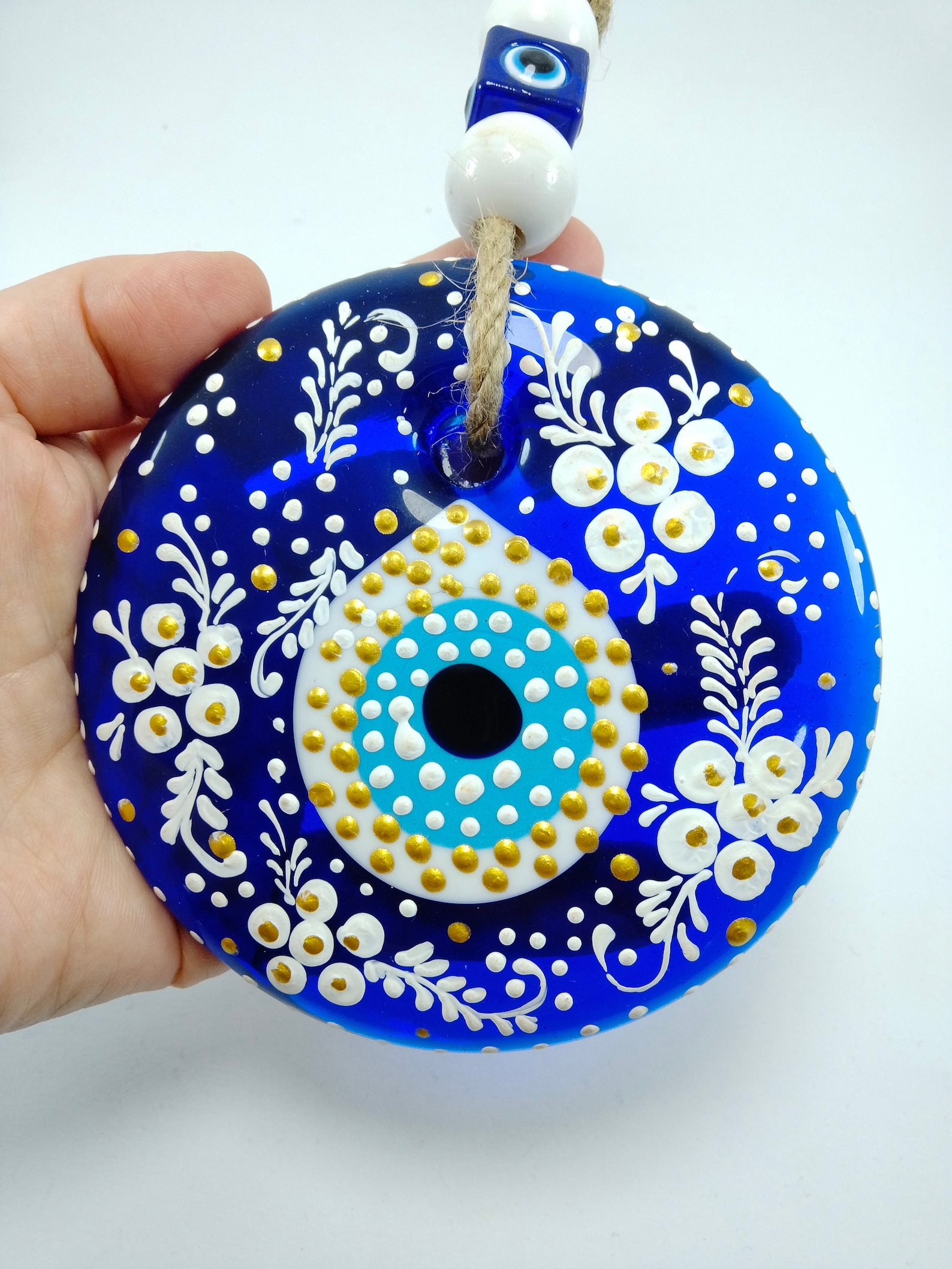 Evil Eye Glass Bead Wall Decor, Charm Turkish Handmade Big Amulet ...