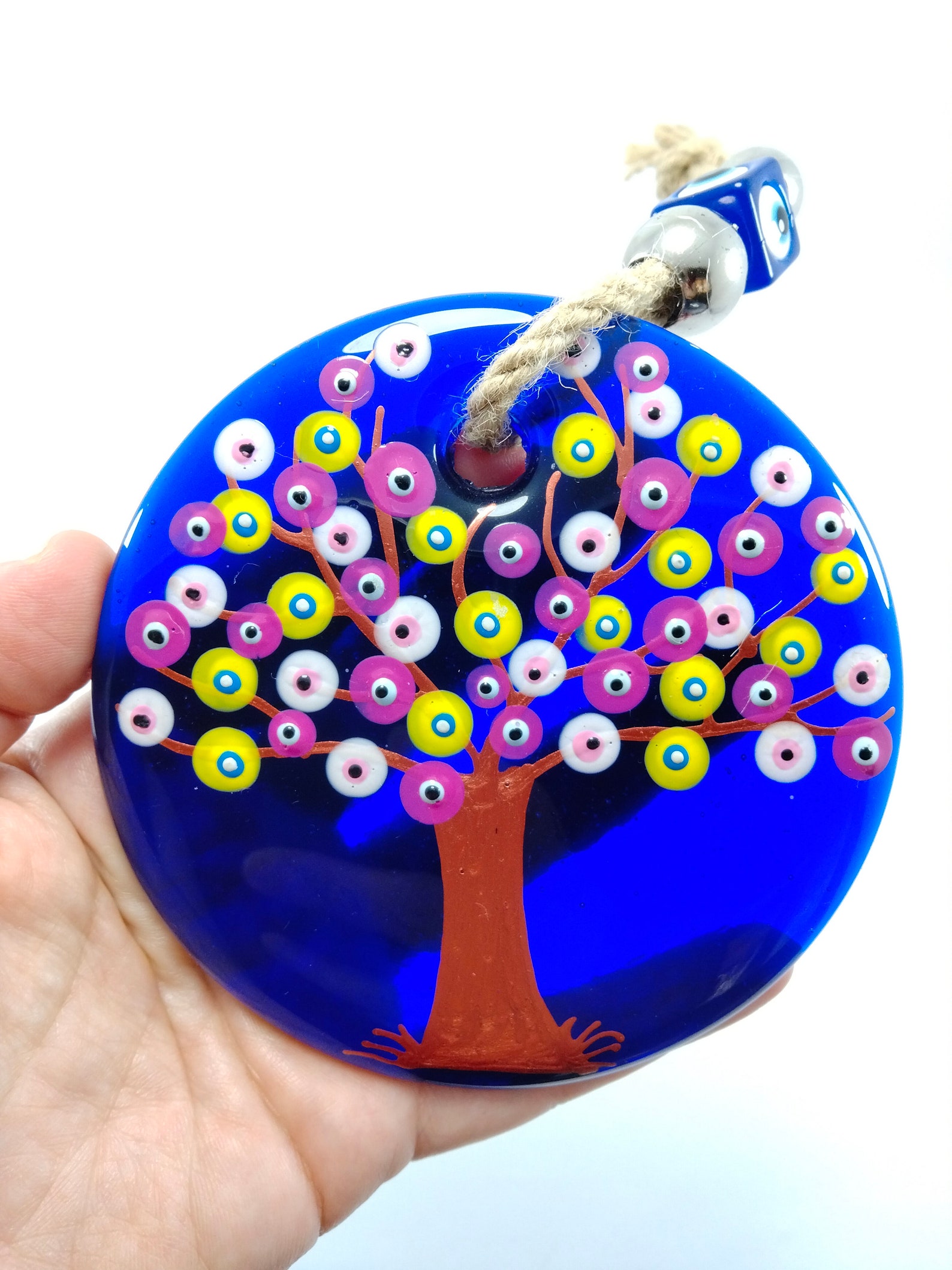 Life Tree Glass Evil Eye Bead Geek Charm Turkish Handmade Nazar Boncugu ...
