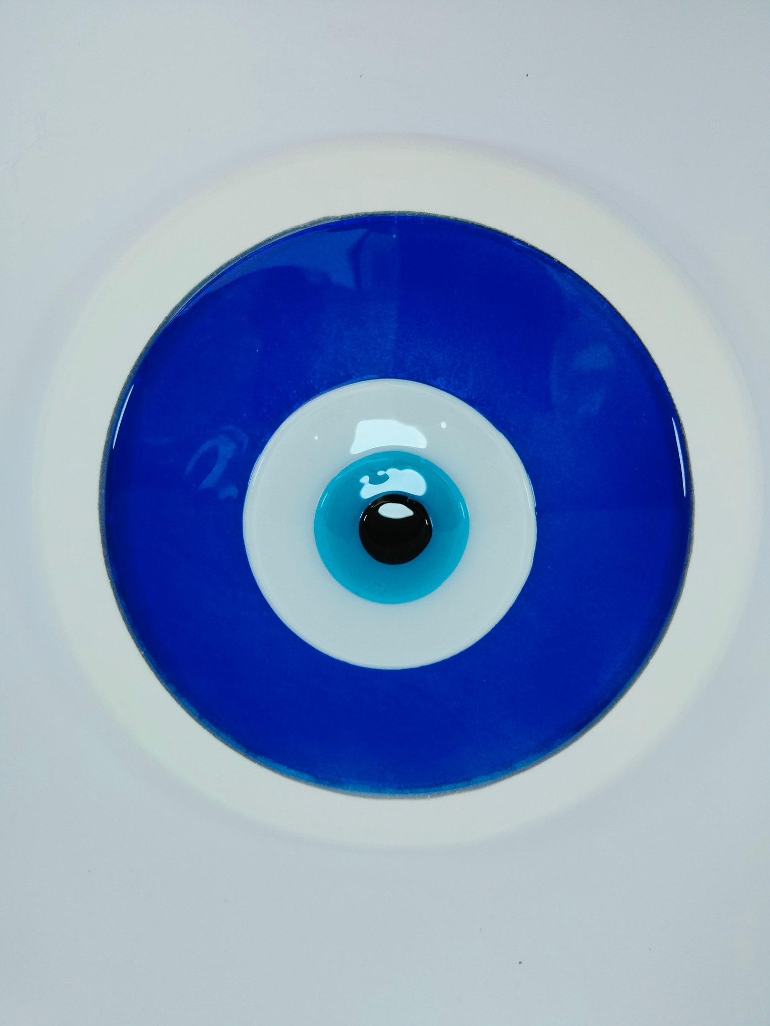Wooden Framed Evil Eye Glass Decor Without a Hole 14 Cm Turkish ...